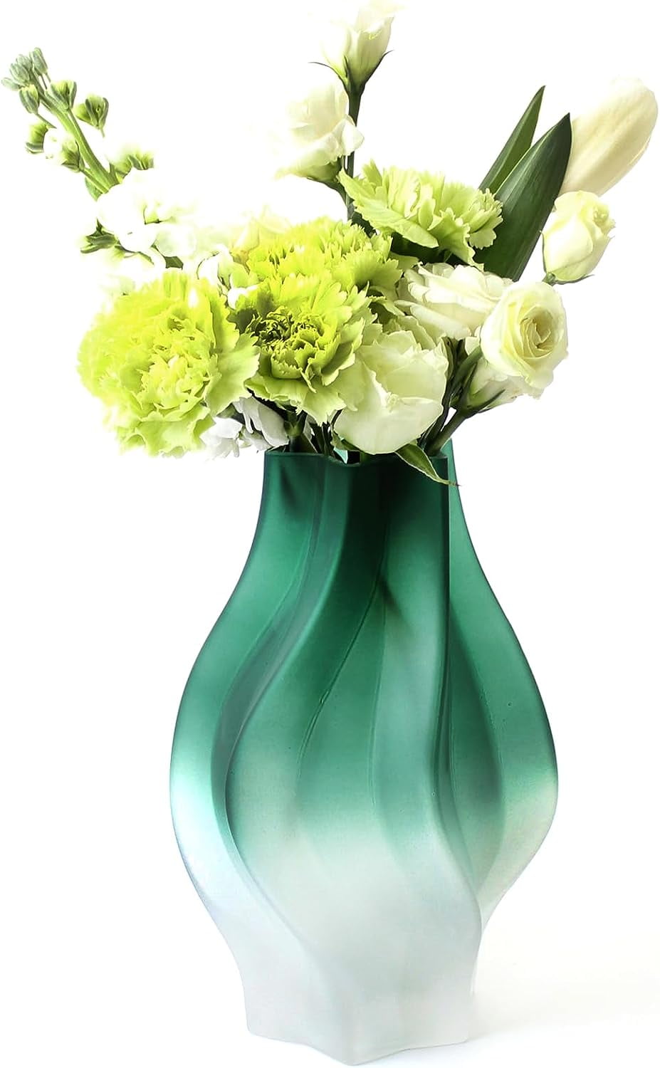 Flower Vase Glass Vase for Decor,Modern Green Glass Vase for Centerpieces,Living Room,Kitchen ...