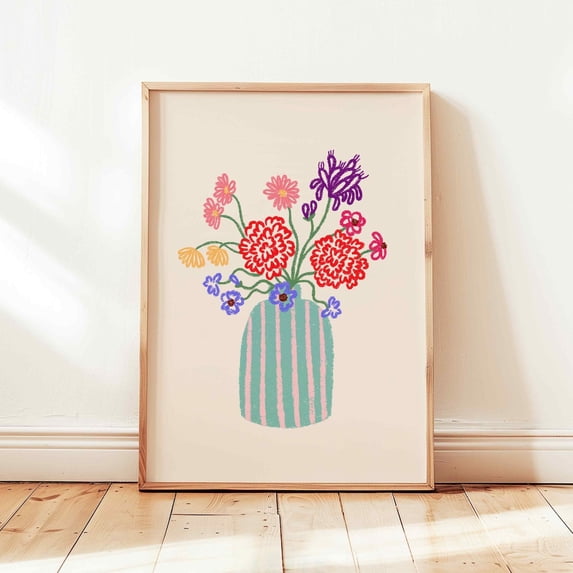 Flower Vase Poster Minimalist Still Life Floral Girly Coquette Wall Art ...