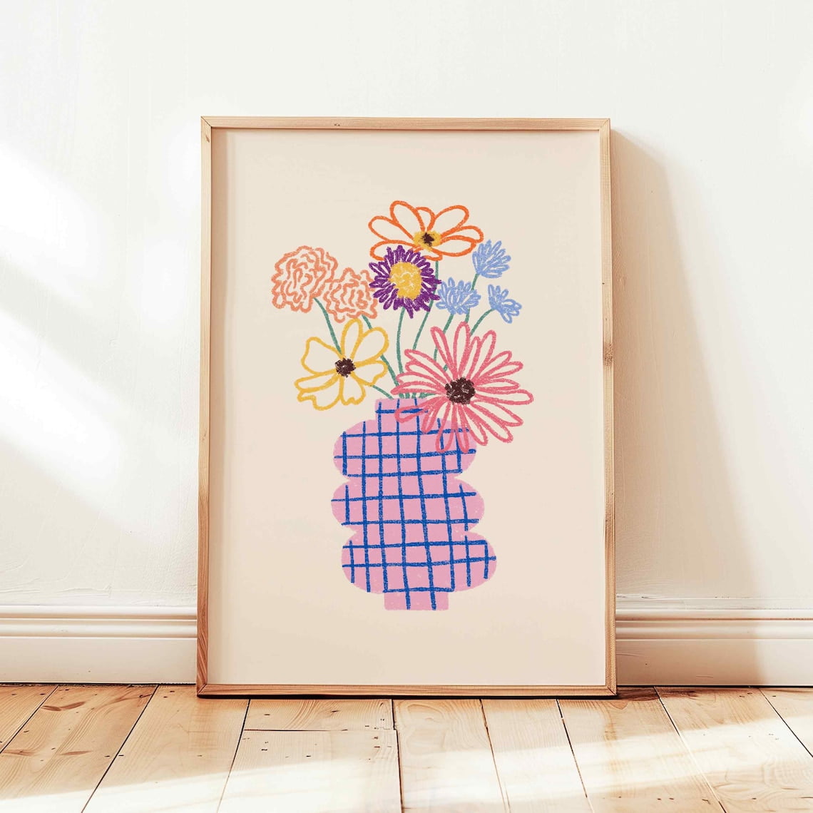 Flower Vase Poster Still Life Pastel Floral Girly Coquette Wall Art ...