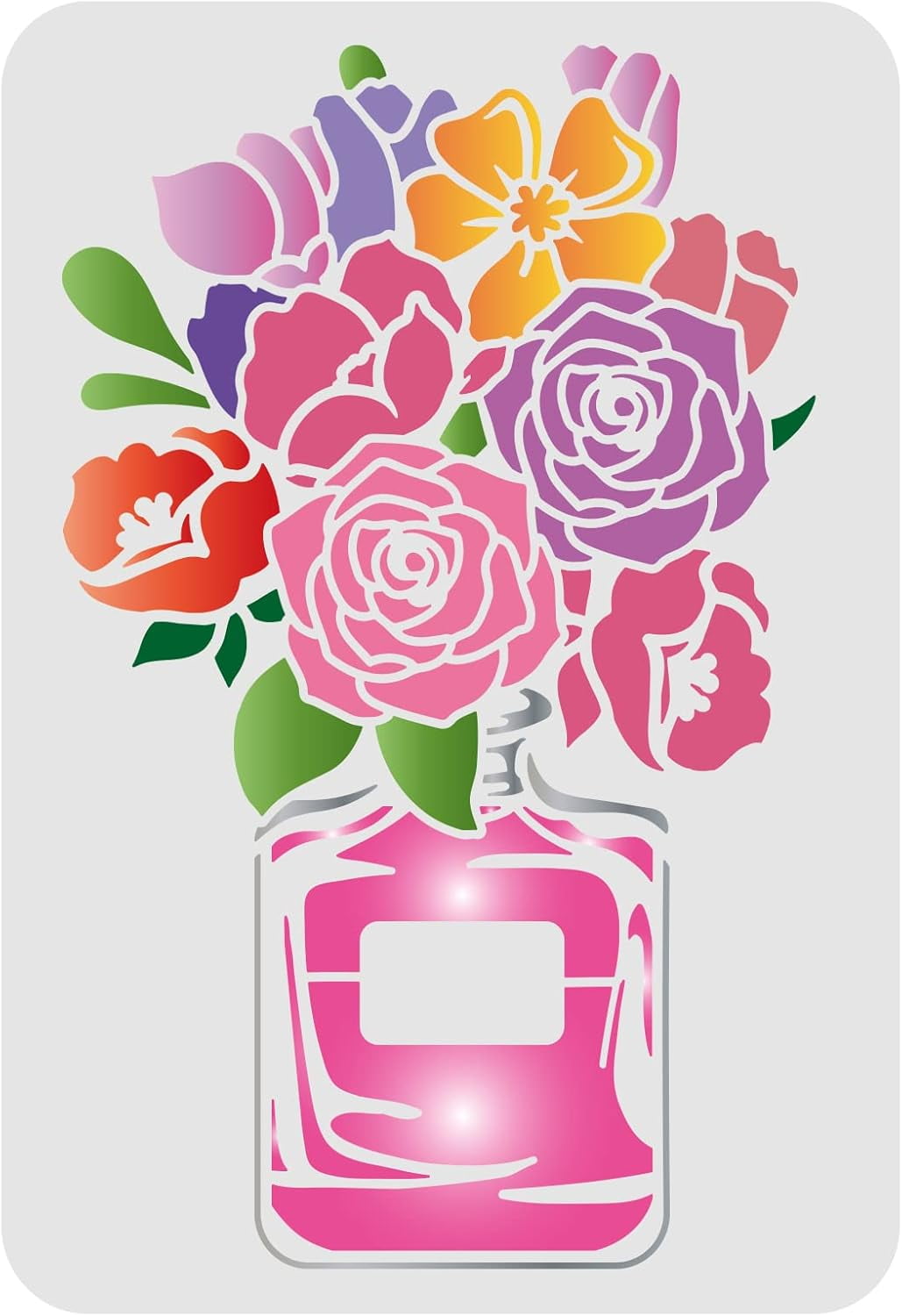 Flower Vase Stencil Stencils 11.7x8.3 inch Floral Flower Painting ...