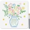 Flower Vase Stencil Wildflowers Painting Stencils 11.8x11.8inch Floral ...