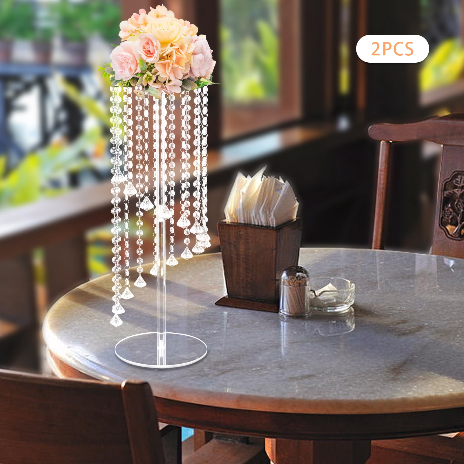 Flower Vases Wedding Centerpieces - 2 Pcs Acrylic Vase Stands for ...