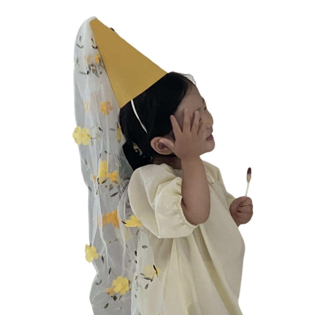 Flower Veil Birthday Party Hat Hair Accessory For Children Women Girl ...