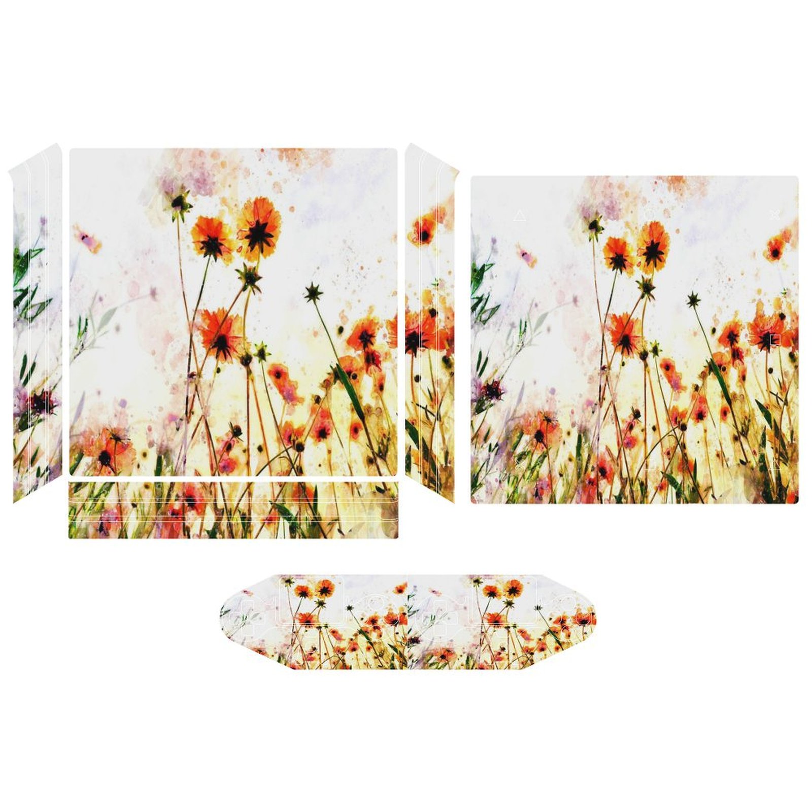Flower View Nature Painting PS4 Pro/PS4 Slim Skin Sticker For Console ...