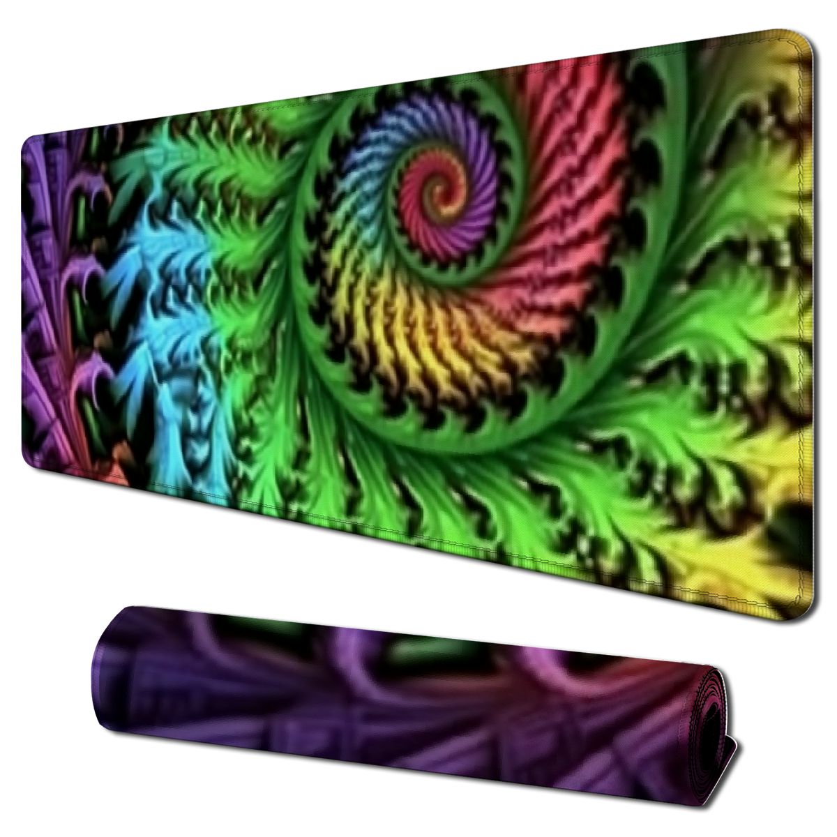 Flower Vine Abstract Colorful Green Aesthetic Art Large Mouse Pad ...