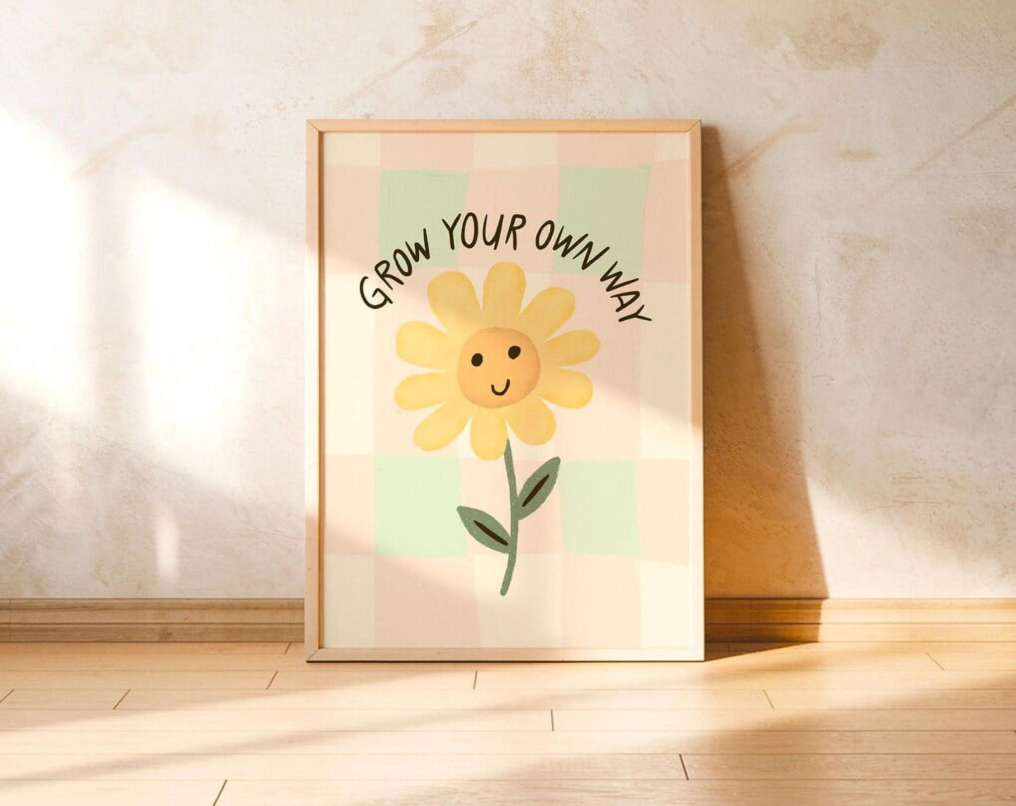 Flower Wall Art Kids Room Decor Boho Nursery Printable Positive Quote ...