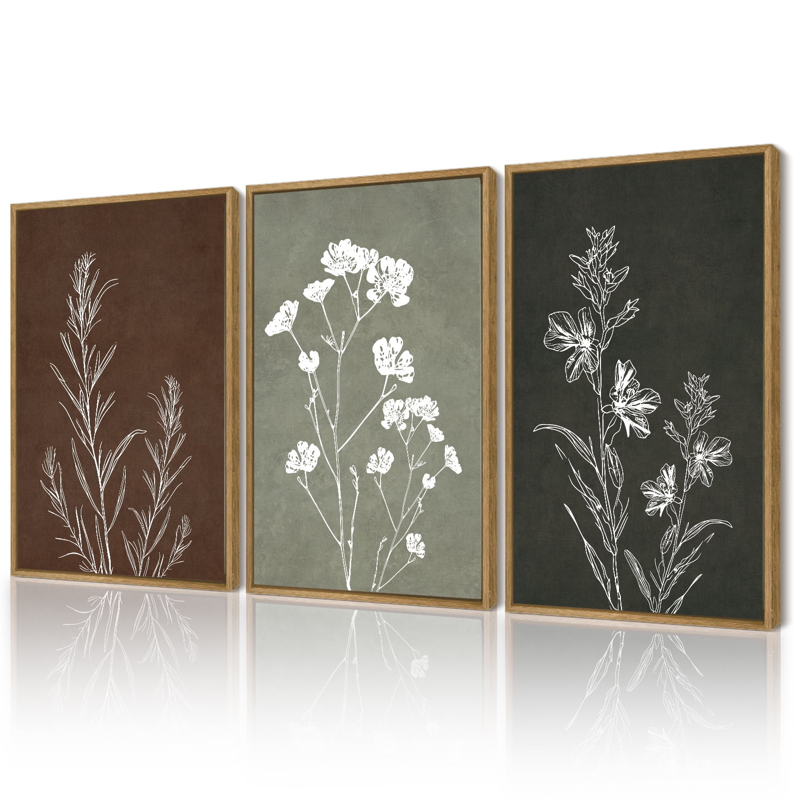 Flower Wall Art Vintage Floral Minimalist Wall Hanging Decor ...
