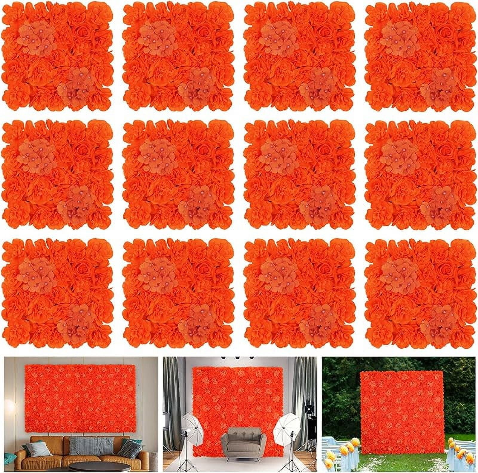 Flower Wall Backdrop 12pcs 16.5x16.5 Inch Floral Wall Panel Artificial ...