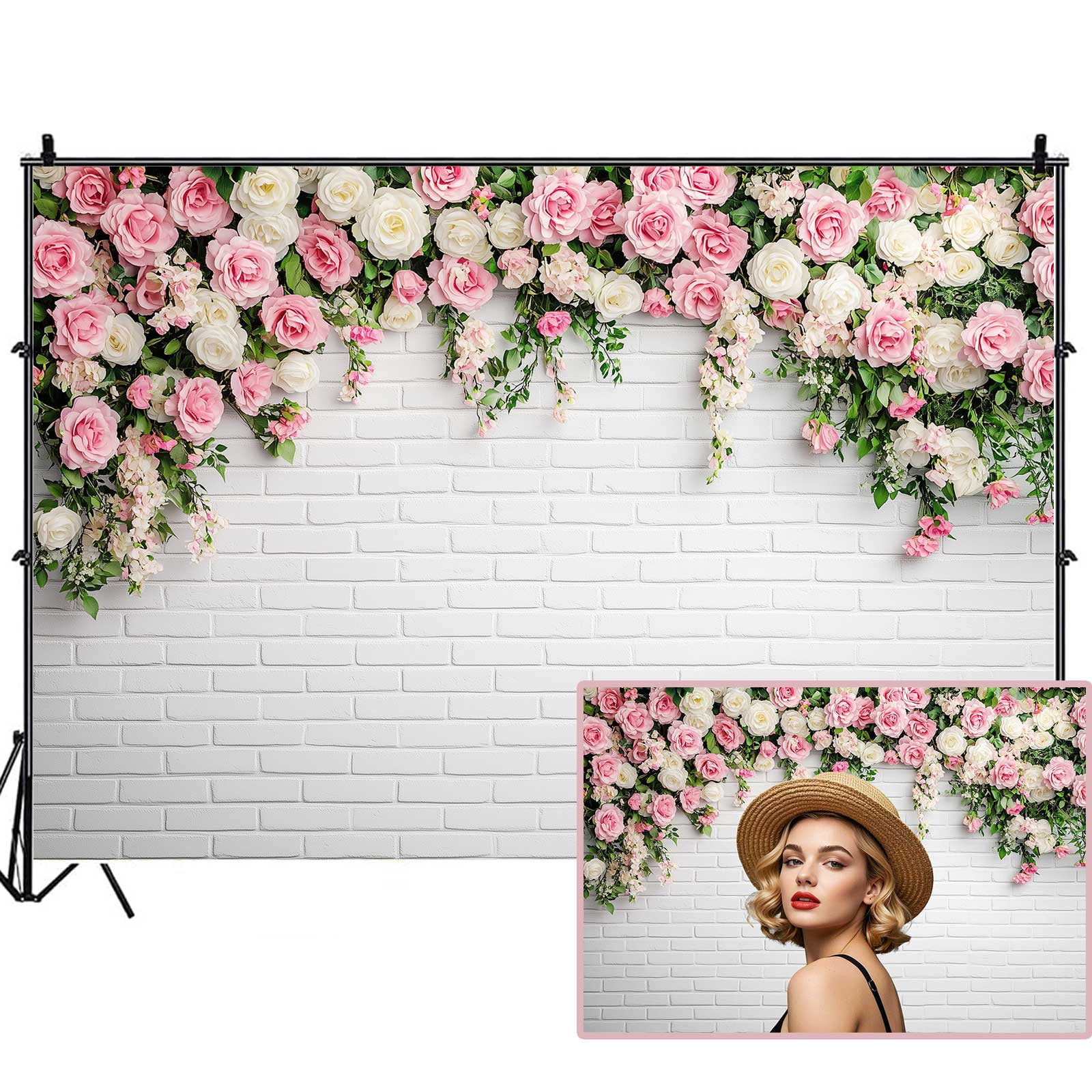 Flower Wall Backdrops for Photoshoot, Spring Bridal Baby Shower Wedding ...