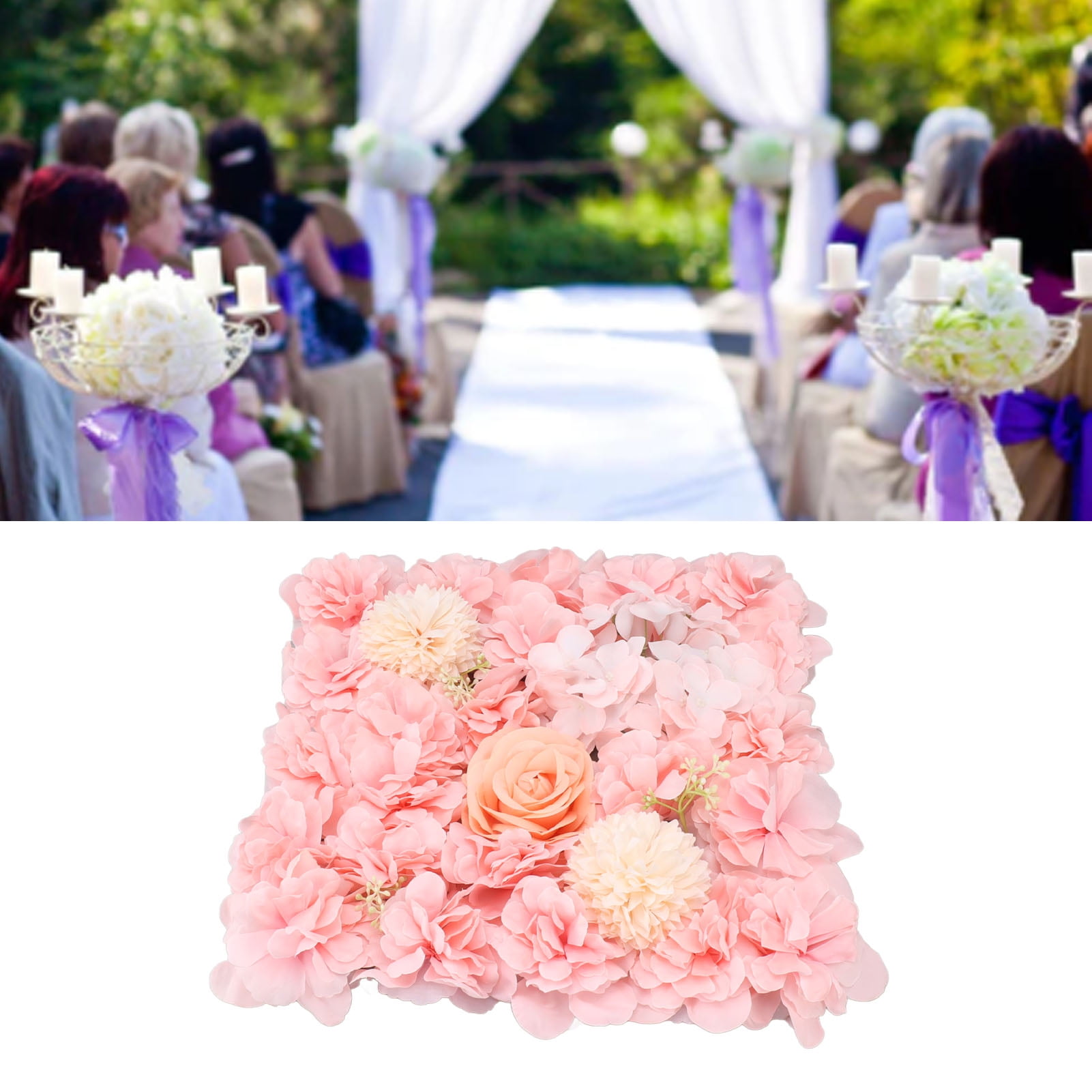 Flower Wall Background, DIY Easy To Clean Silk Rose Stylish Decoration ...