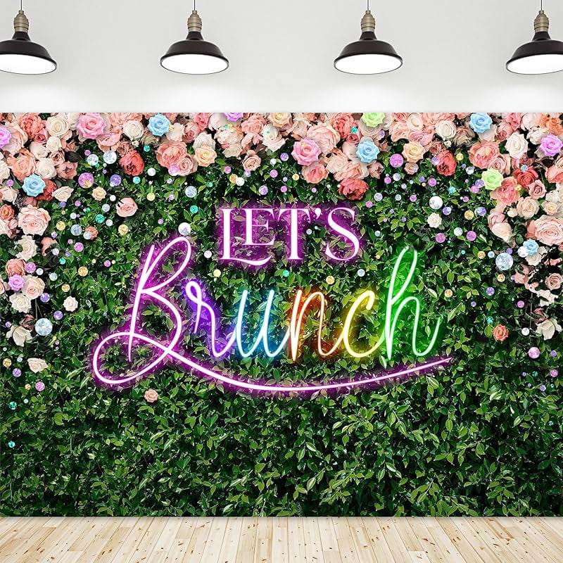 Flower Wall Beautiful Backdrop Pink Rose Floral Blossom Green Leaves ...