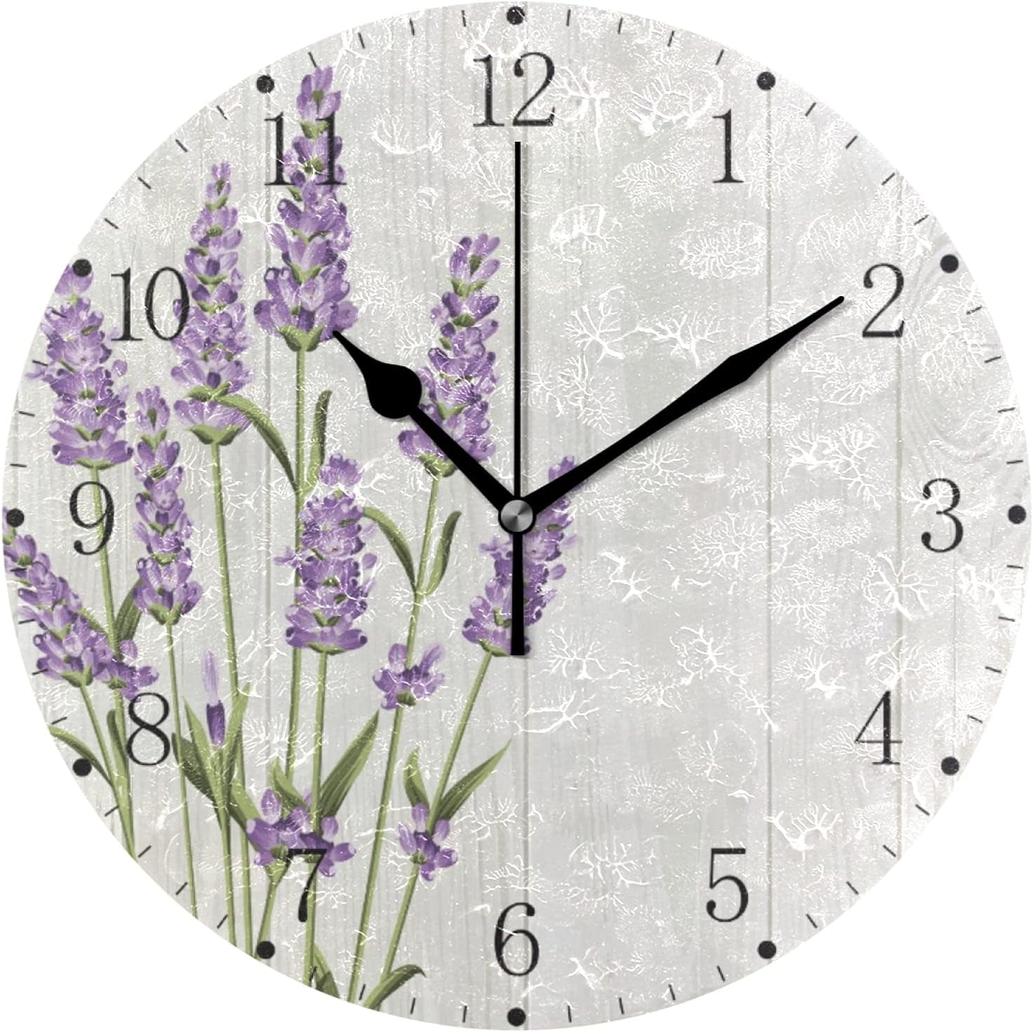 Flower Wall Clocks Battery Operated 10 inch Silent Non-Ticking Quiet ...