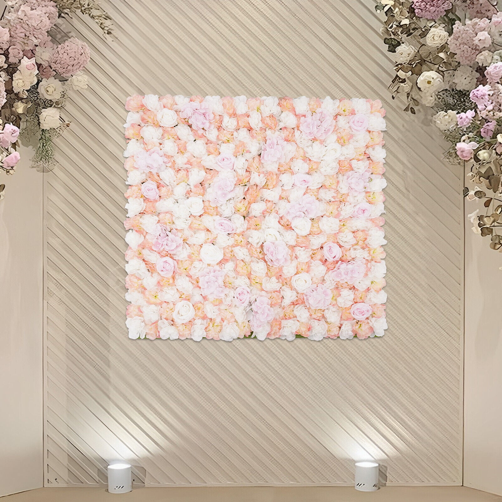 Flower Wall Mat Silk Rose Flower Panels, Square Artificial Flower Wall ...