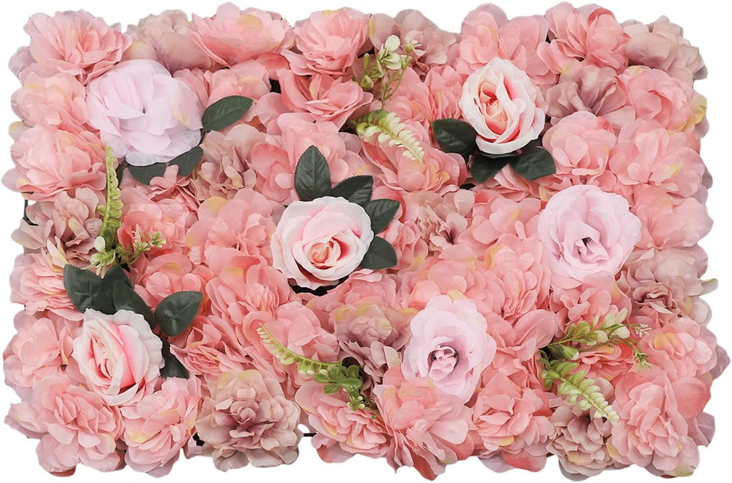 Flower Wall Panel Pink Rectangular Artificial Flower Dahlia Roses ...