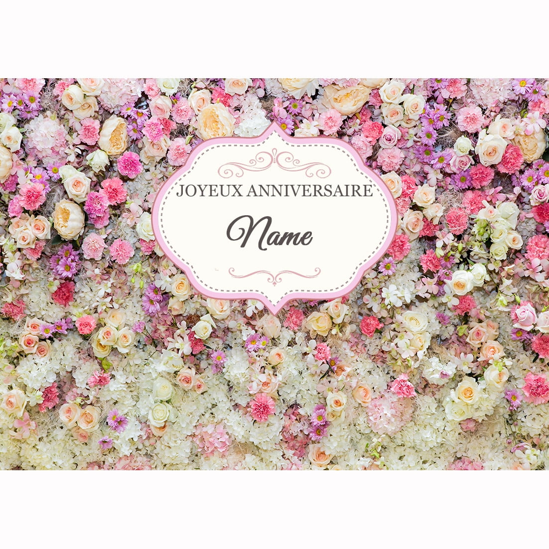 Flower Wall Photography Backdrop Baby Shower Bridal Wedding Custom Name ...