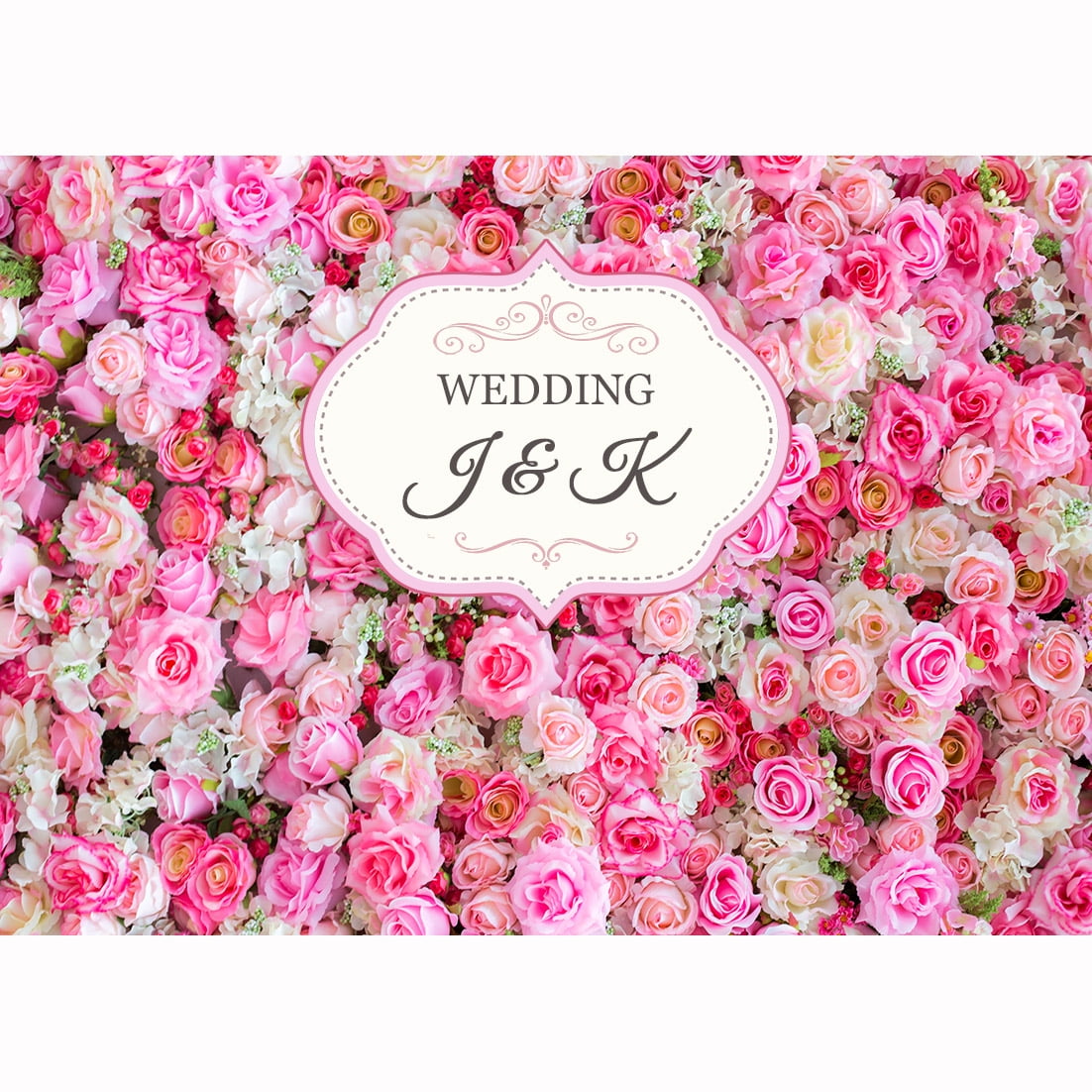 Flower Wall Photography Backdrop Baby Shower Bridal Wedding Custom Name ...