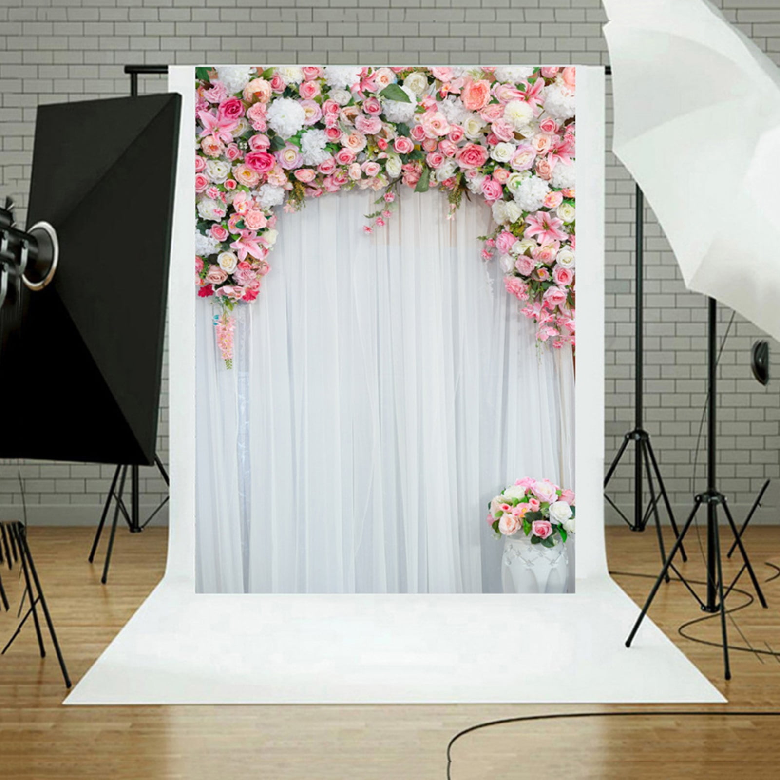 Flower Wall Photography Backdrop Flowers Weeding Bridal Shower Birthday ...