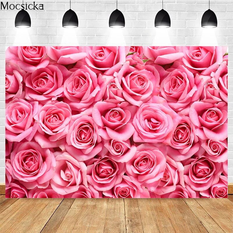 Flower Wall Photography Background Pink Rose Decoration Studio Props ...