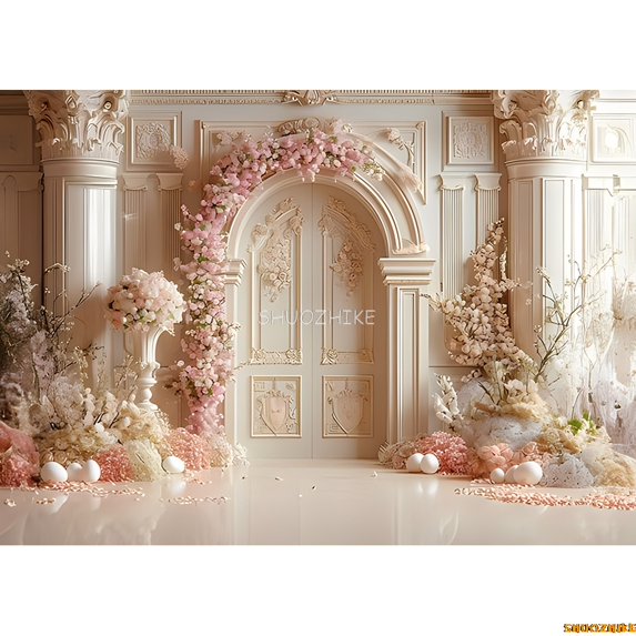 Flower Wall Wedding Photography Backdrops Indoor Background Ceremony ...
