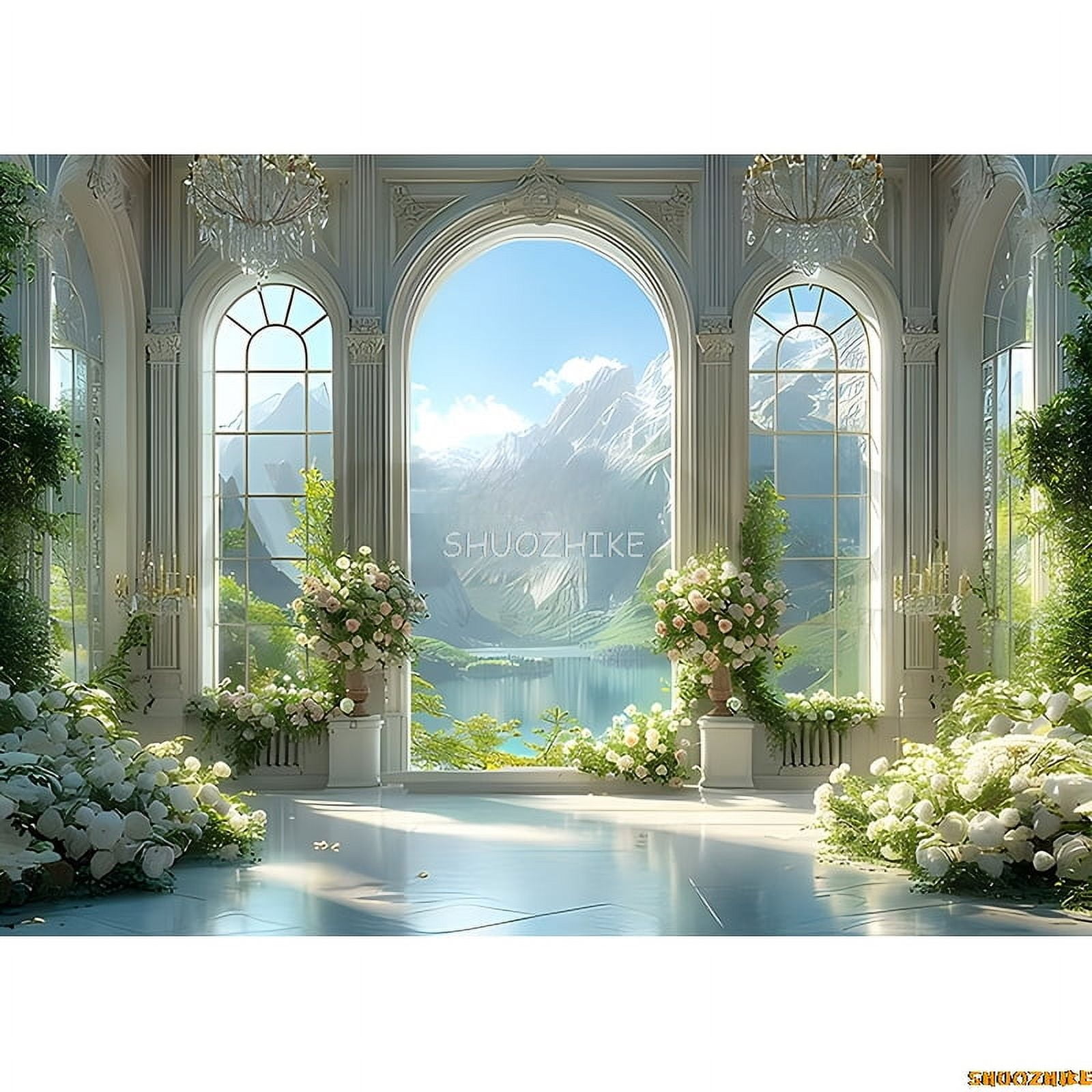 Flower Wall Wedding Photography Backdrops Indoor Background Ceremony ...