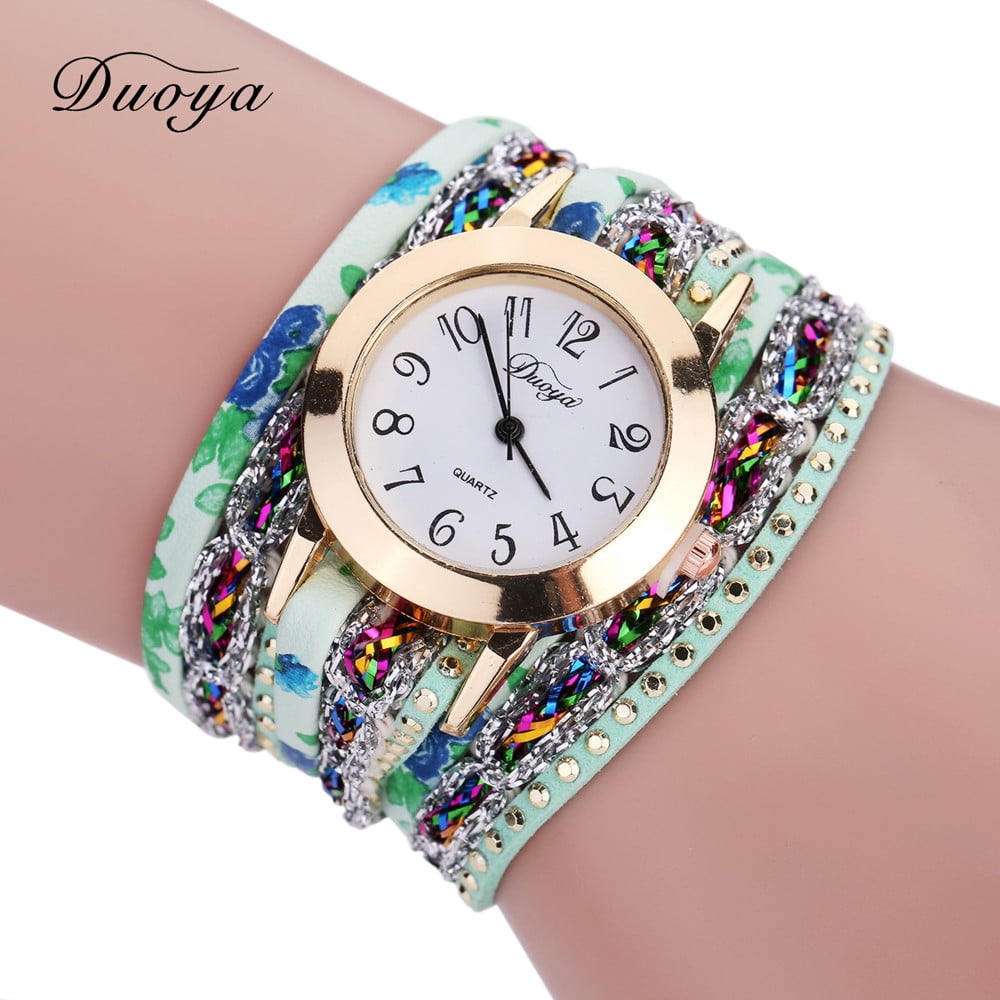 Flower Watch Quartz Womens Watch with Numbers Watches Bracelet ...