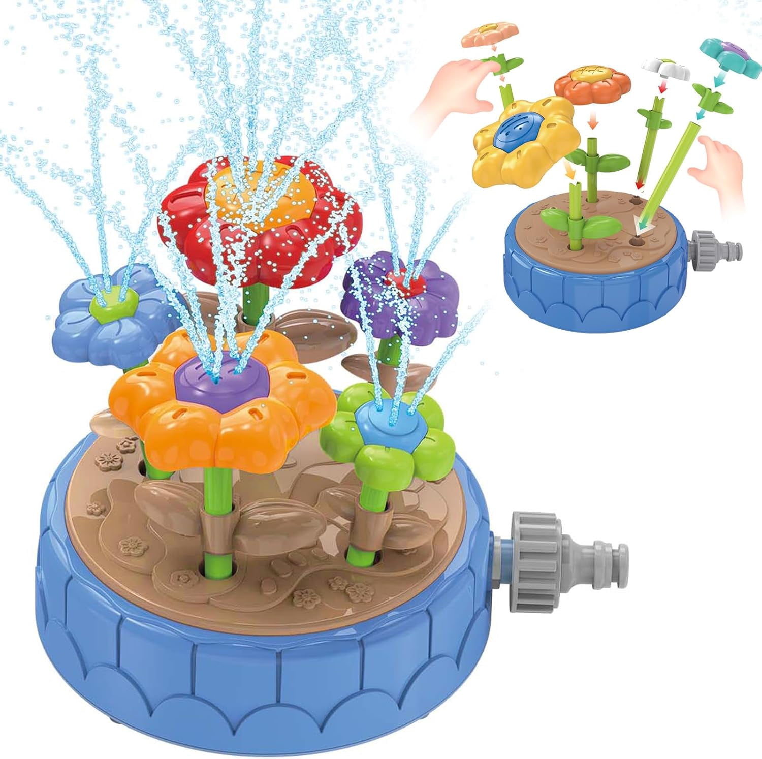 Flower Water Spray Toy, Outdoor Water Play for Kids 3-12, 5 Spray ...