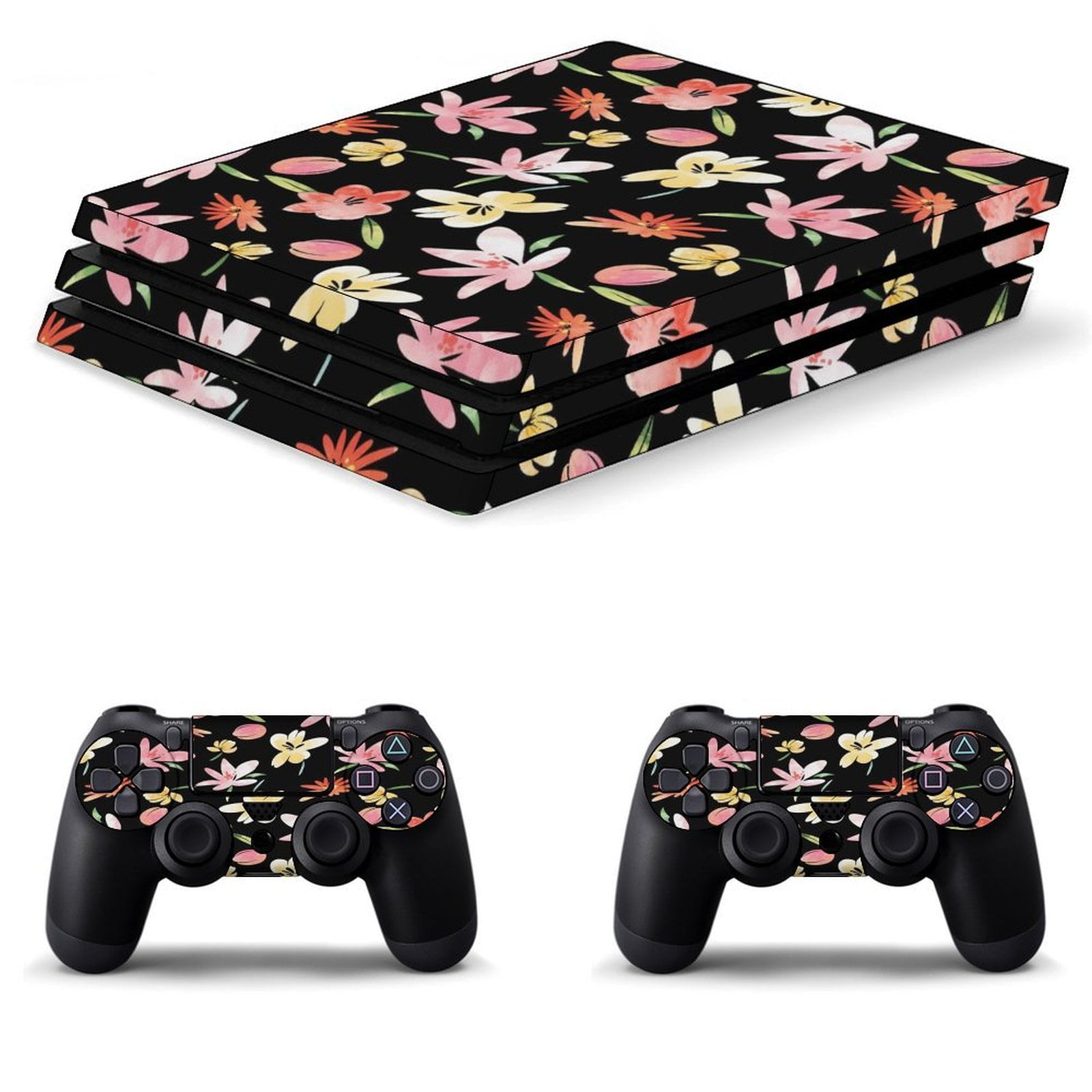 Flower Watercolor PS4/PS4 Pro/PS4 Slim Skin Sticker For Console And ...