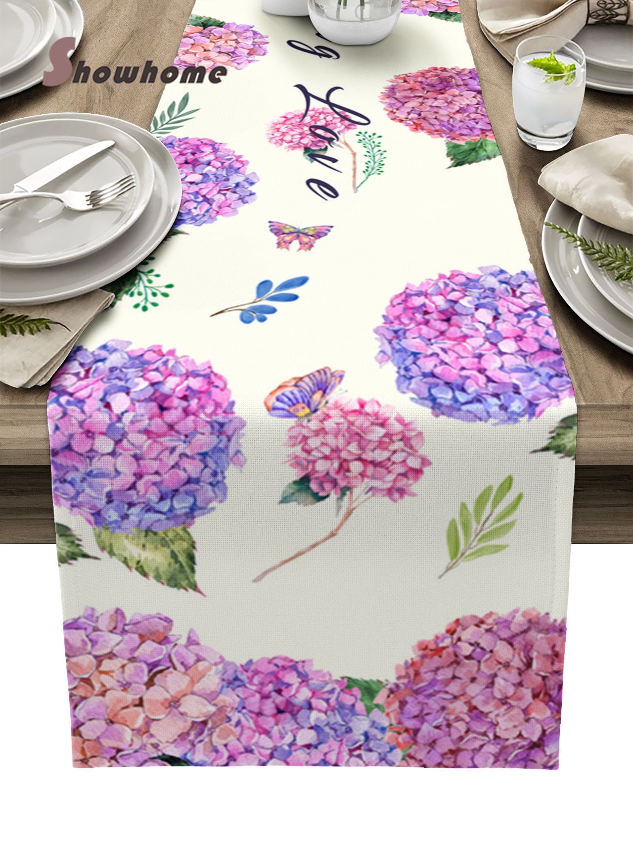 Flower Watercolor Table Runner Luxury Hotel Wedding r Table Cover ...