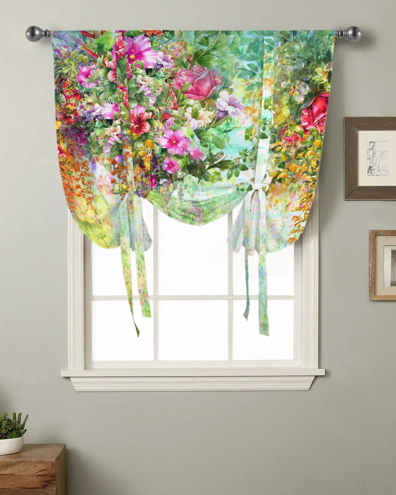 Flower Watercolor Vineman Rose Morning Glory Kitchen Short Window ...