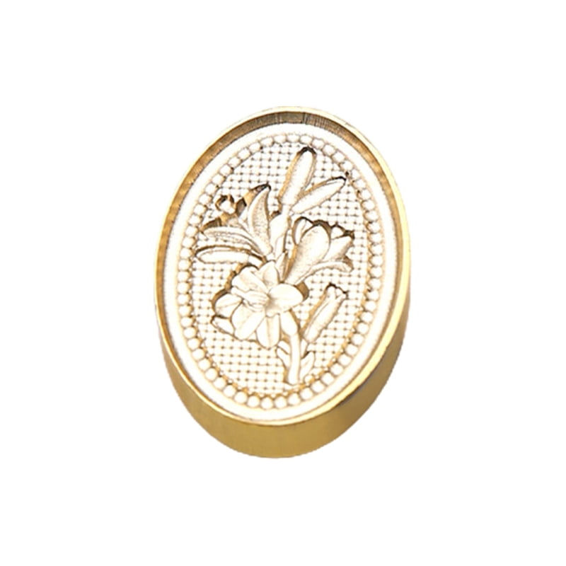 Flower Wax Seal Stamp Fire Paint Seal Head Lily-Flower Sealing Stamp ...