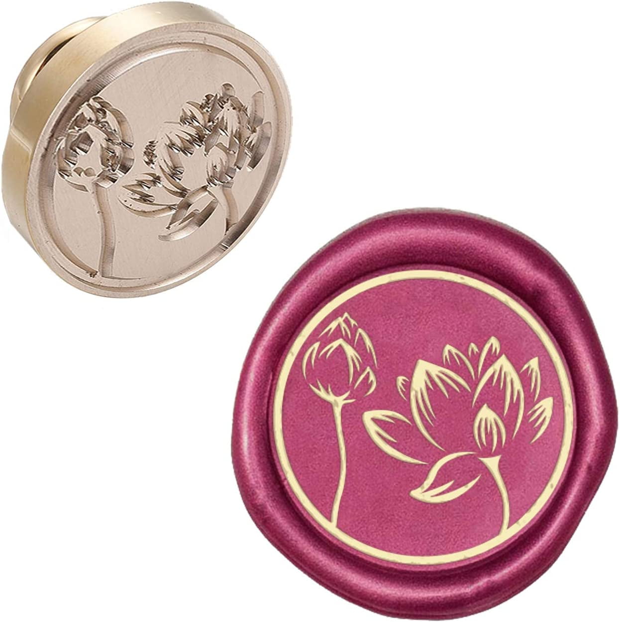 Flower Wax Seal Stamp Head Lotus Plant Pattern Series Replacement ...