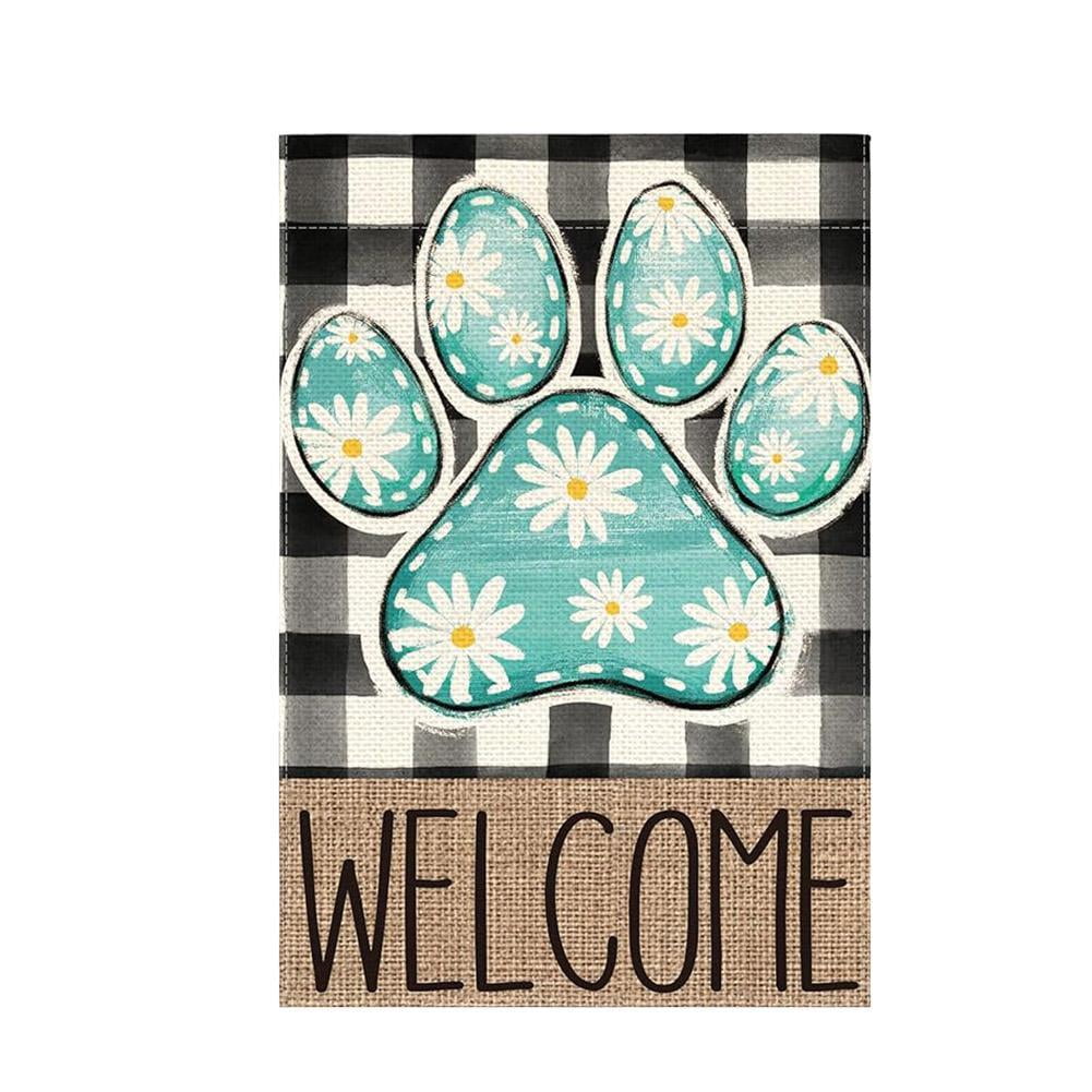 Flower Welcome Garden Flag Double Sided, Yard Lawn Welcome Sign, T5X0 ...