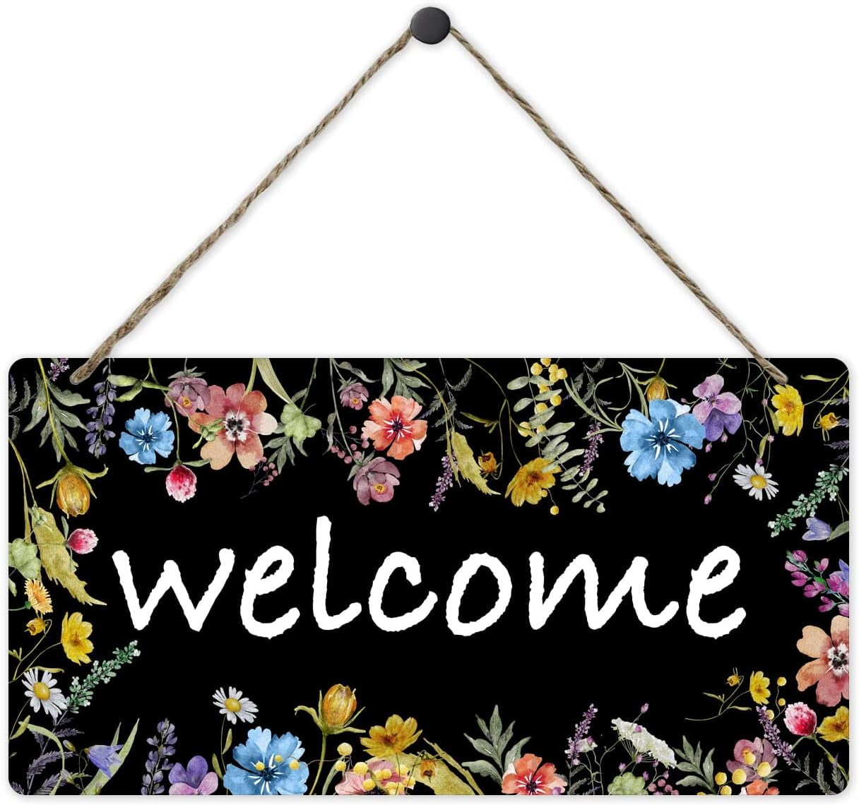 Flower Welcome Sign,Wooden Hanging Wall Sign,Decoration for Home Front ...