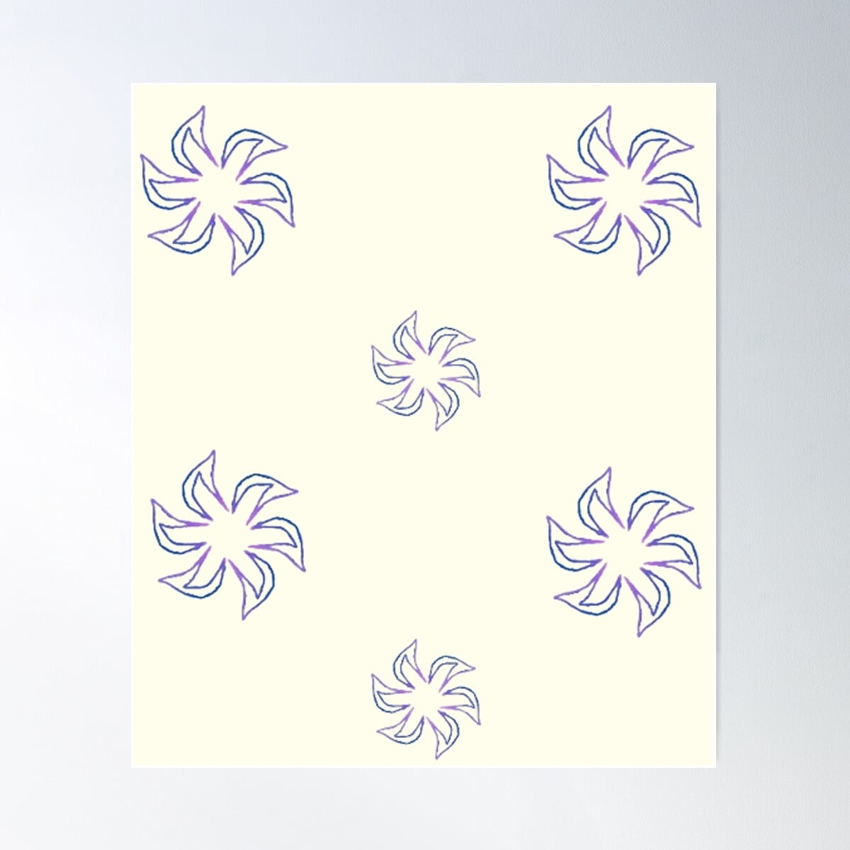 Flower Wheels Poster Wall Art, Modern Wall Decor For Living Room ...