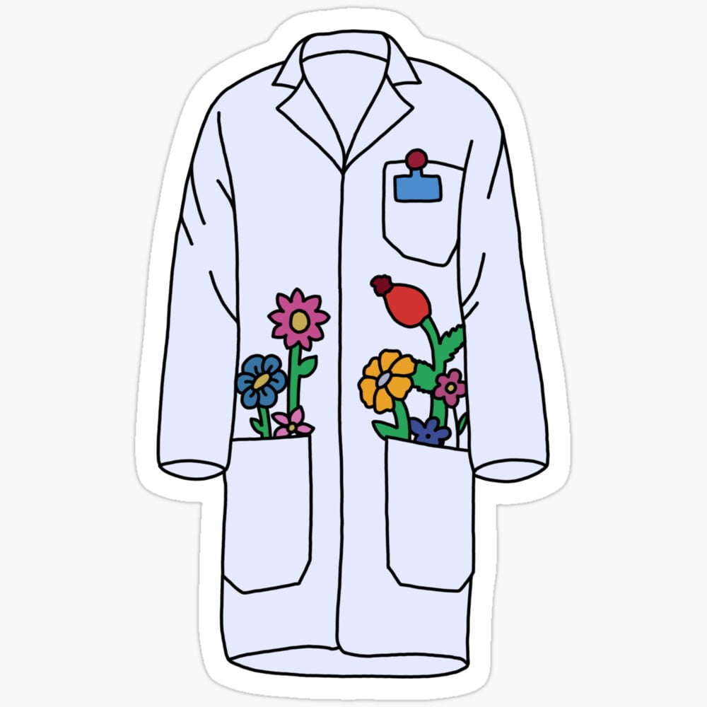 Flower White Coat Sticker Phone Decal Water Bottle Stickers Car Decals ...