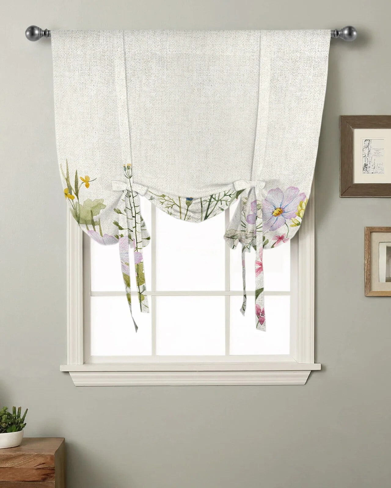 Flower Wildflower Plant Kitchen Short Window Curtain Rod Pocket ...