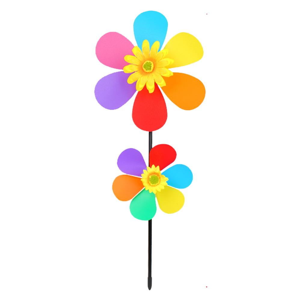Flower Wind Spinners,Sunflower Wind Spinners with Stakes,Rainbow Garden ...