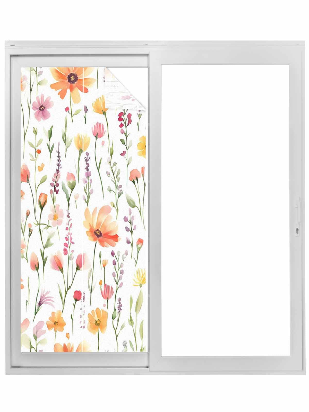 Flower Window Privacy Film Stained Glass Window Film Decorative Windows ...