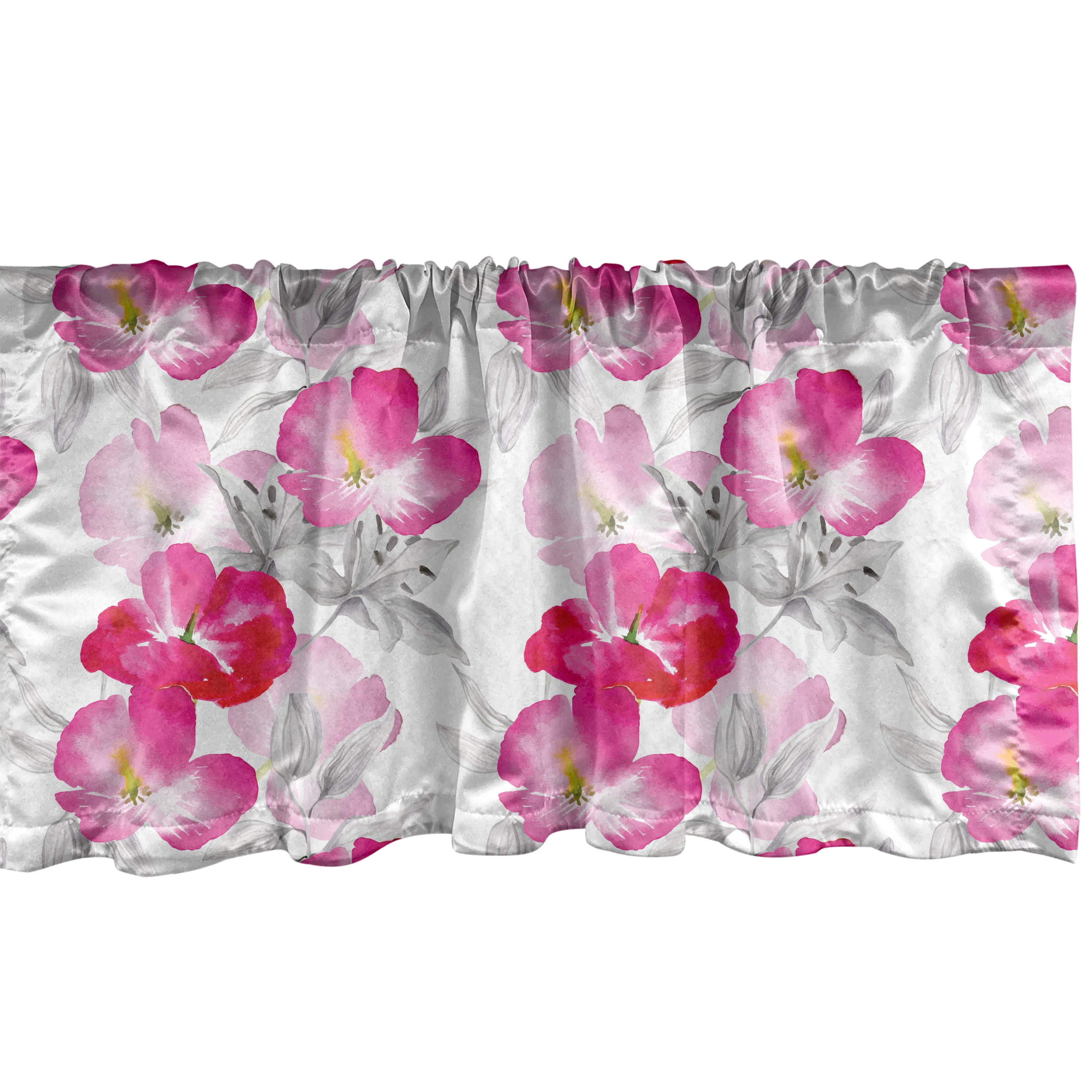 Ambesonne Flower Valance Pack of 2, Spring Romantic Composition, 54"X18 ...