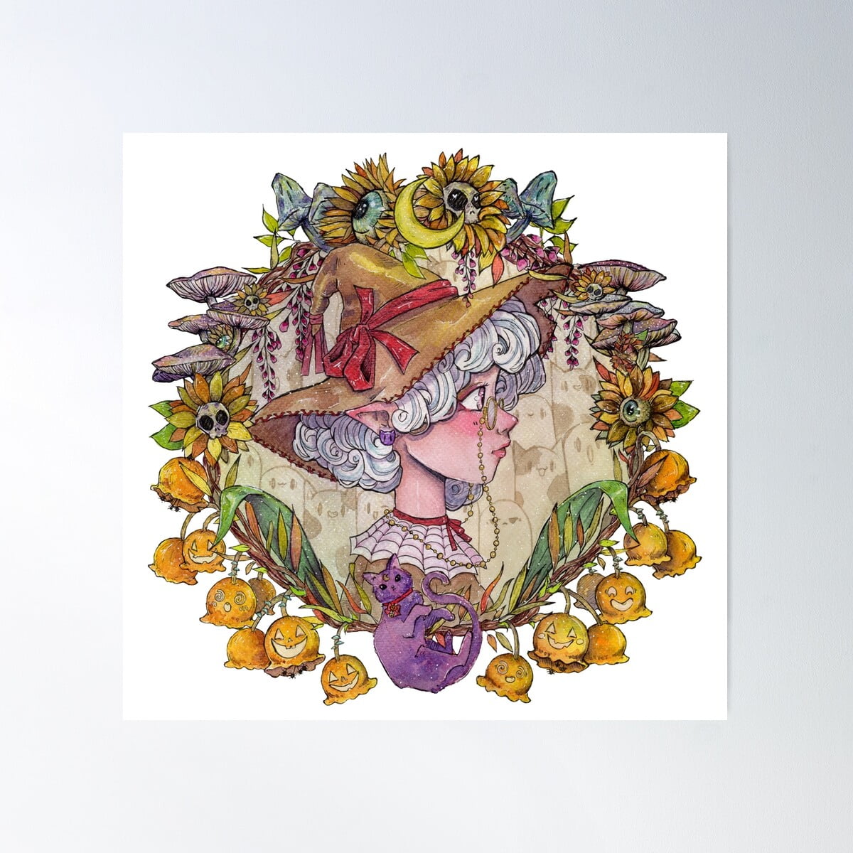 Flower Witch Poster Wall Art, Modern Wall Decor For Living Room Bedroom ...