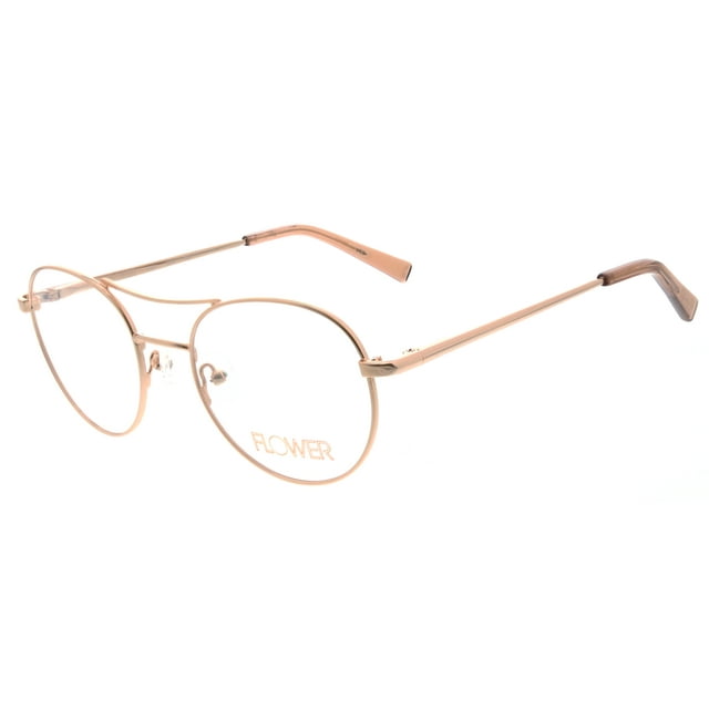Flower Women's Aviator Eyeglasses, FLR6036, Jess, Rose Gold, 52-20-135 ...