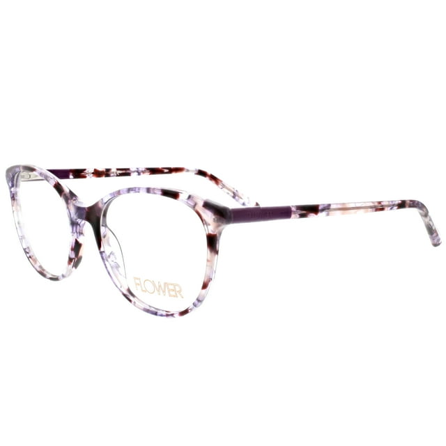 Flower Womens Cat Eye Eyeglasses Flr6052 Dahlia Purple Pearl 53 18