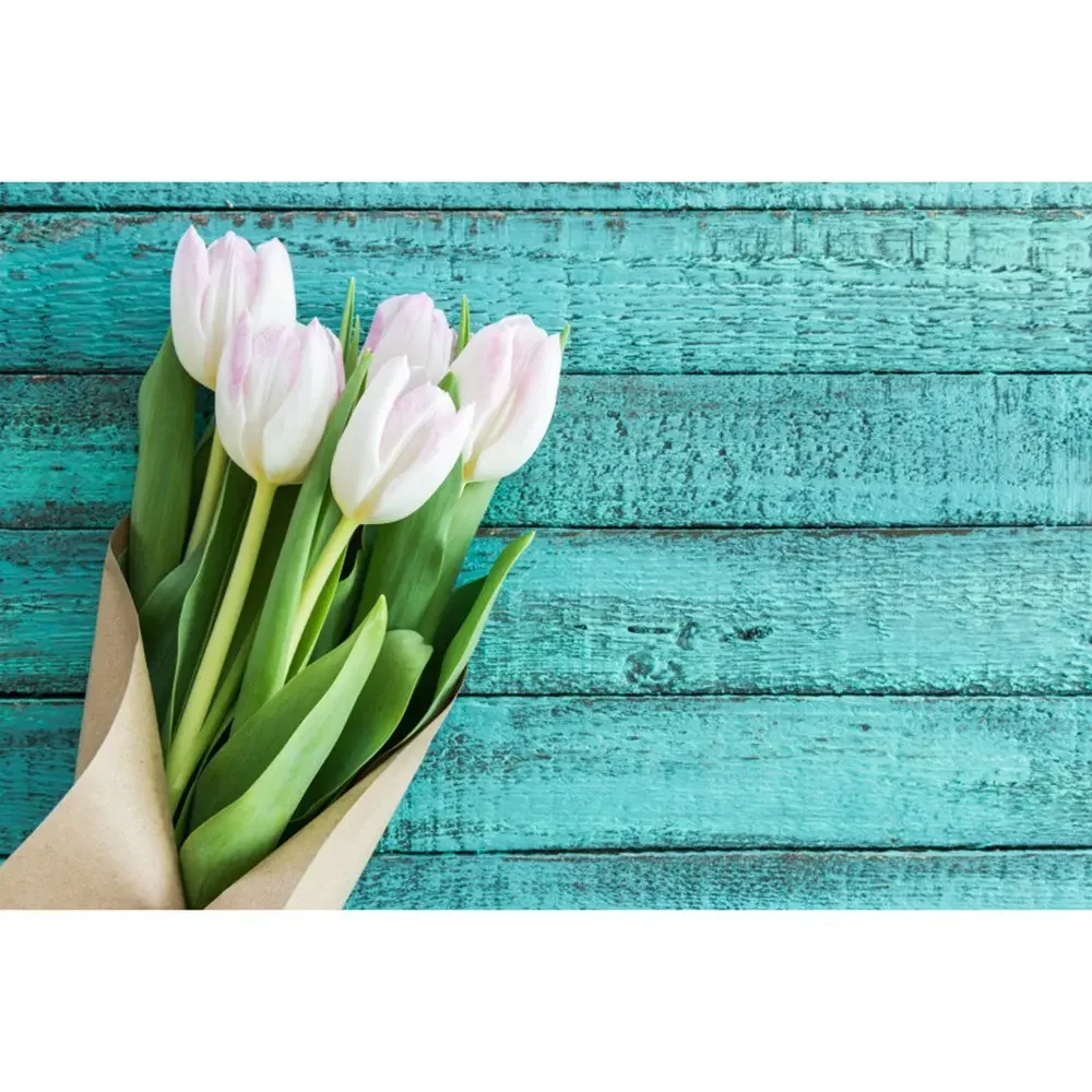 Flower Wood Wall Product Photography Backdrops Spring Wood Boards Photo ...