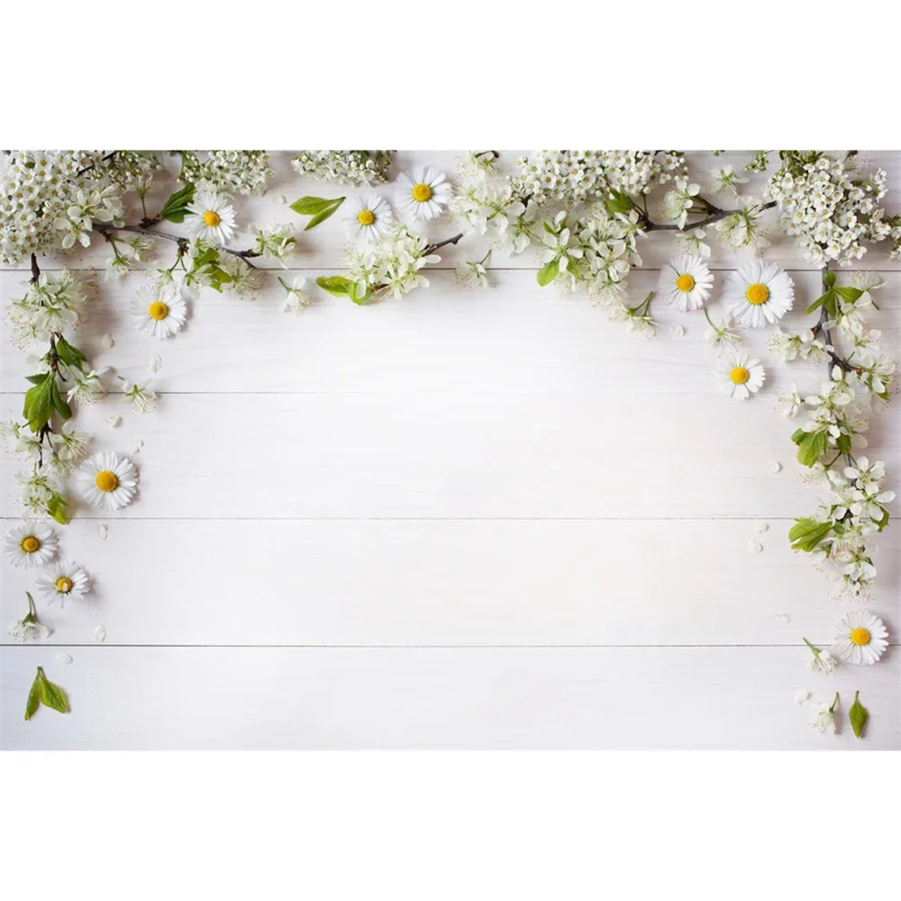 Flower Wood Wall Product Photography Backdrops Spring Wood Boards Photo ...