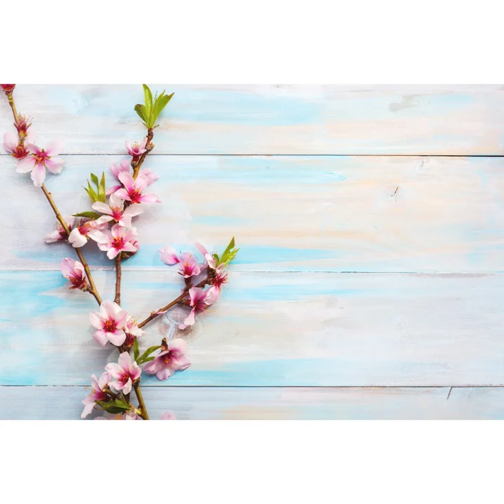 Flower Wood Wall Product Photography Backdrops Spring Wood Boards Photo ...