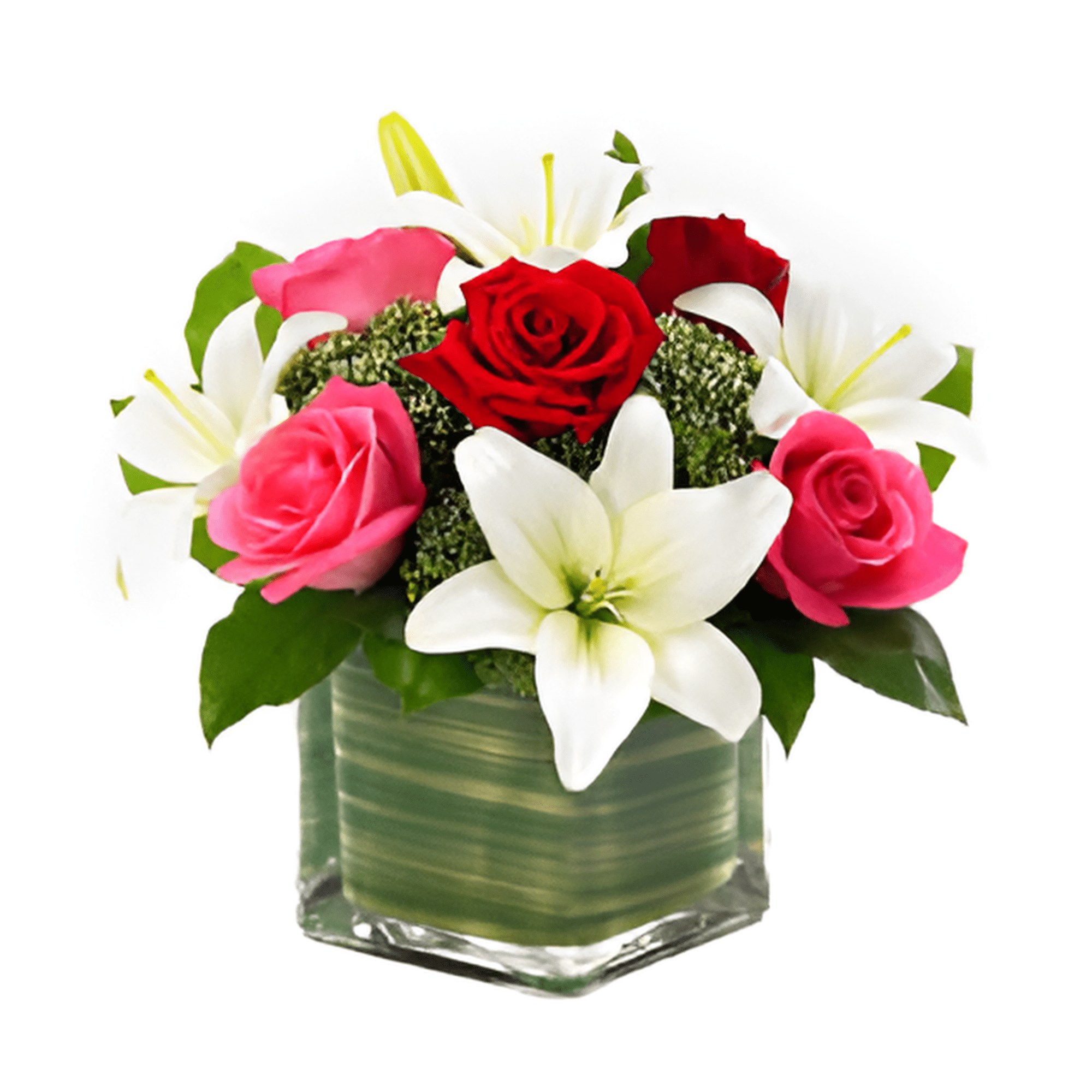 Flower World Atlanta Lovely Lily & Roses Romance Cube - Walmart.com