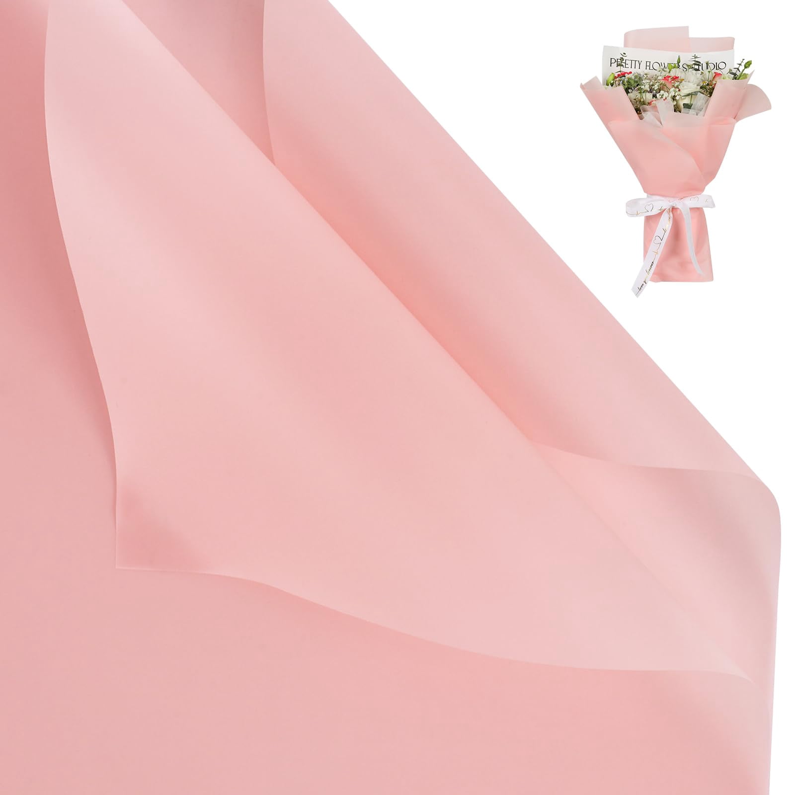 Flower Wrapping Paper Misty Light Pink 1 count (Pack of 20) Florist ...