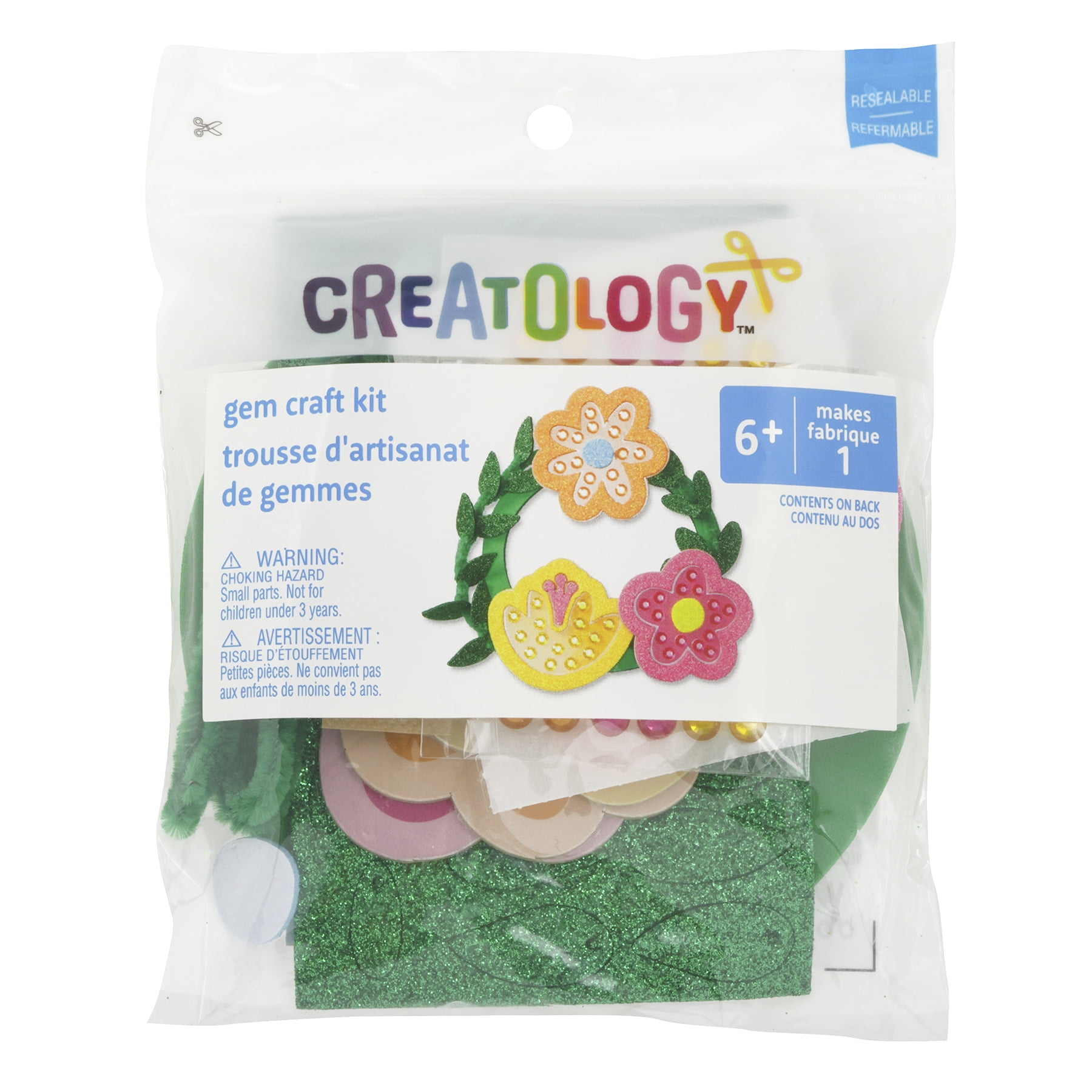 Flower Wreath Gem Craft Kit by Creatology™ makes 3 projects - Walmart.com