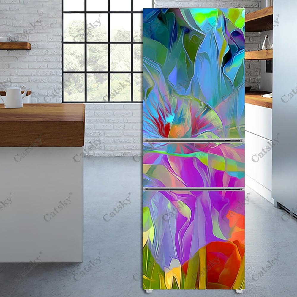 Flower abstract pattern Refrigerator Magnet Home Decor Kitchen Mural ...