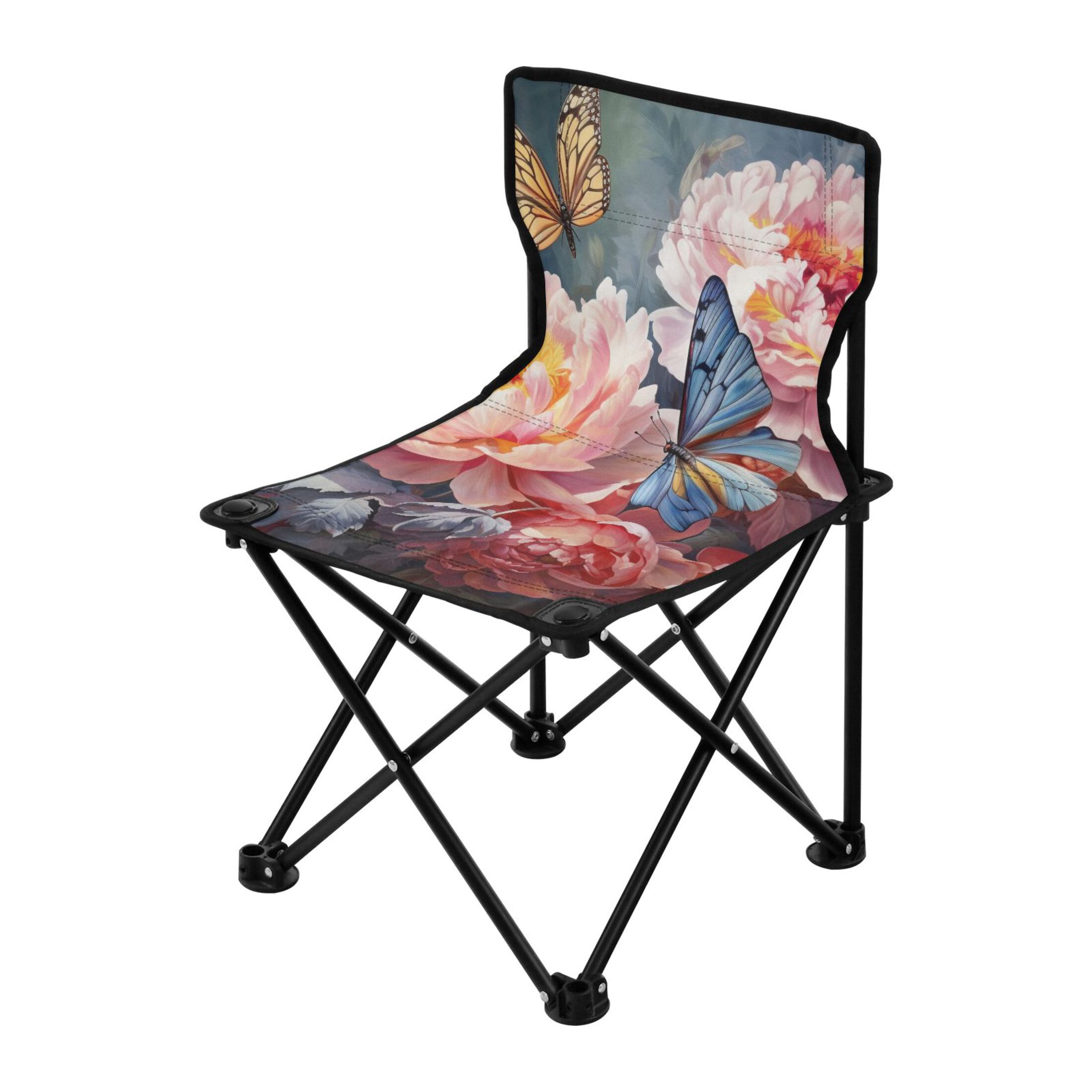 Flower and Butterflies Portable Camping Chair Small for Kids Outdoor ...